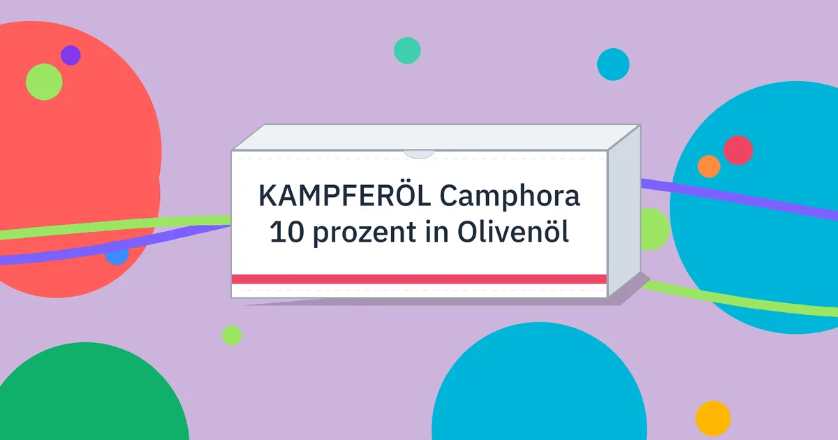 Symbolbild: Packung mit der Aufschrift KAMPFERÖL Camphora 10 prozent in Olivenöl (PZN 18432208) – Verfügbarkeit und Bezug in Apotheken in Frankfurt am Main