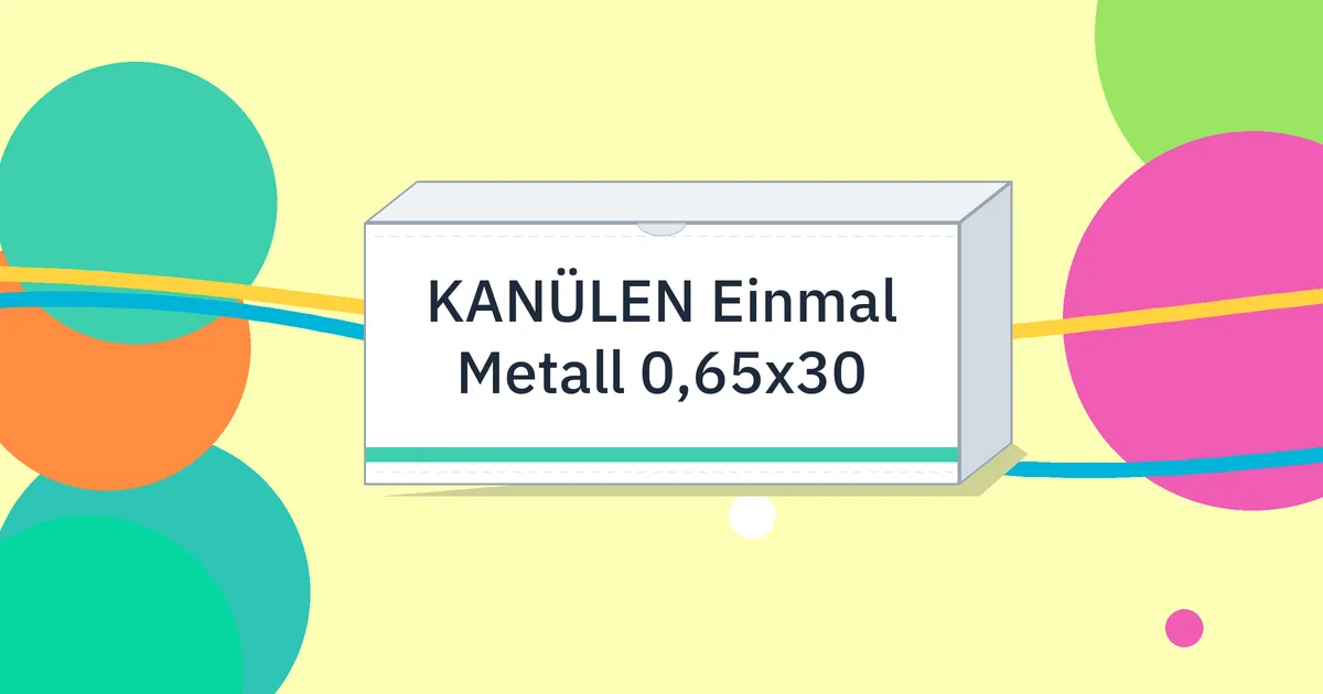 Symbolbild: Packung mit der Aufschrift KANÜLEN Einmal Metall 0,65x30 (PZN 01729364) – Verfügbarkeit und Bezug in Apotheken in Frankfurt am Main