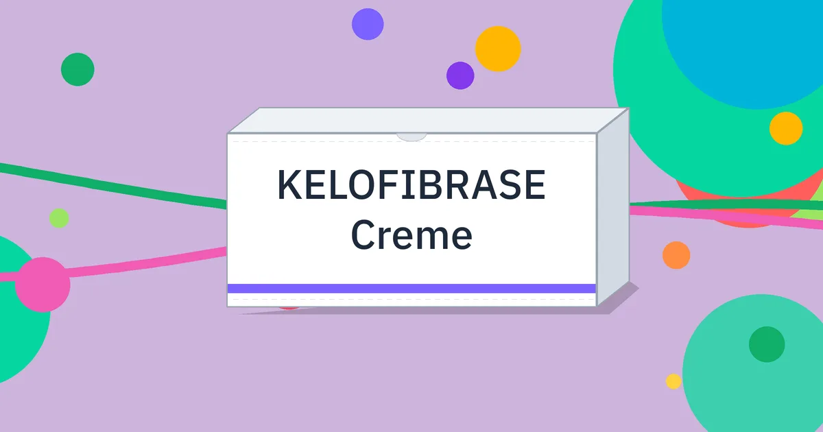 Symbolbild: Packung mit der Aufschrift KELOFIBRASE Creme (PZN 16231813) – Verfügbarkeit und Bezug in Apotheken in Frankfurt am Main