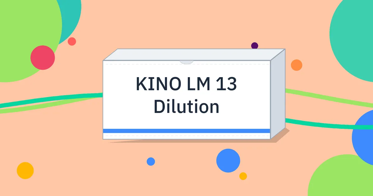Symbolbild: Packung mit der Aufschrift KINO LM 13 Dilution (PZN 13518514) – Verfügbarkeit und Bezug in Apotheken in Frankfurt am Main