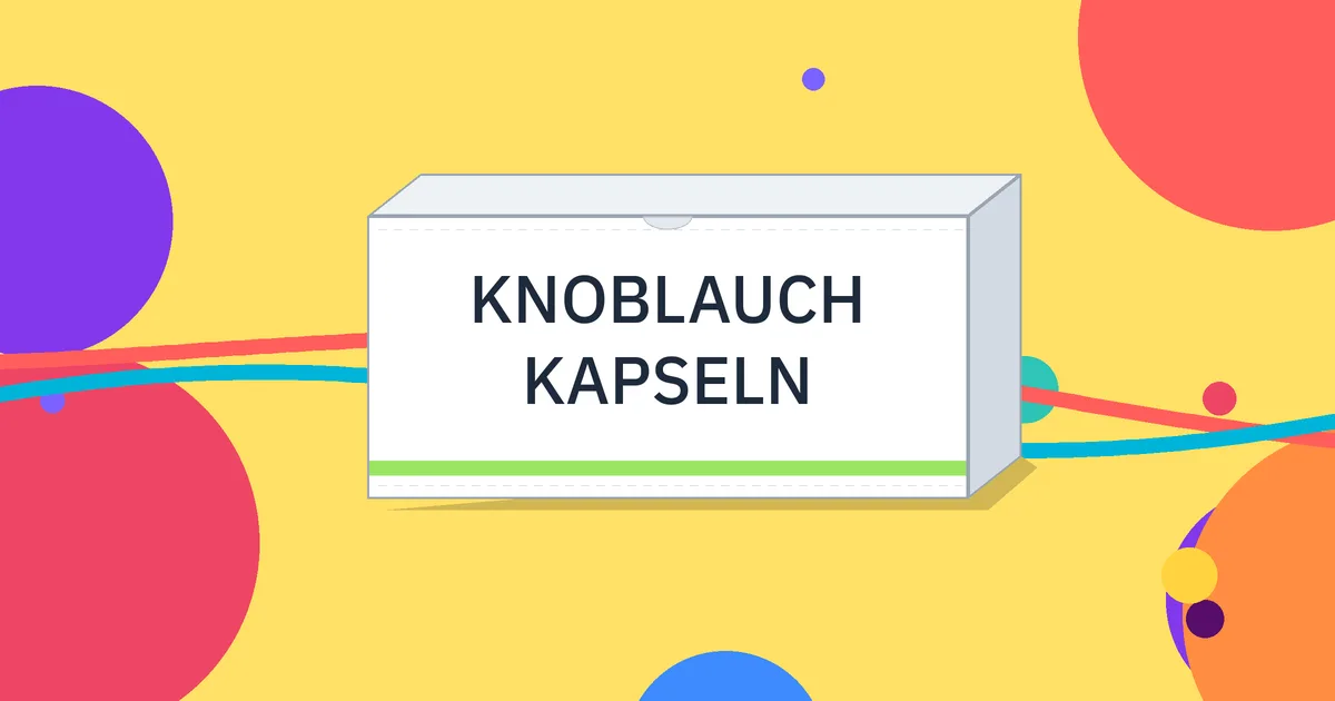 Symbolbild: Packung mit der Aufschrift KNOBLAUCH KAPSELN (PZN 05856295) – Verfügbarkeit und Bezug in Apotheken in Frankfurt am Main