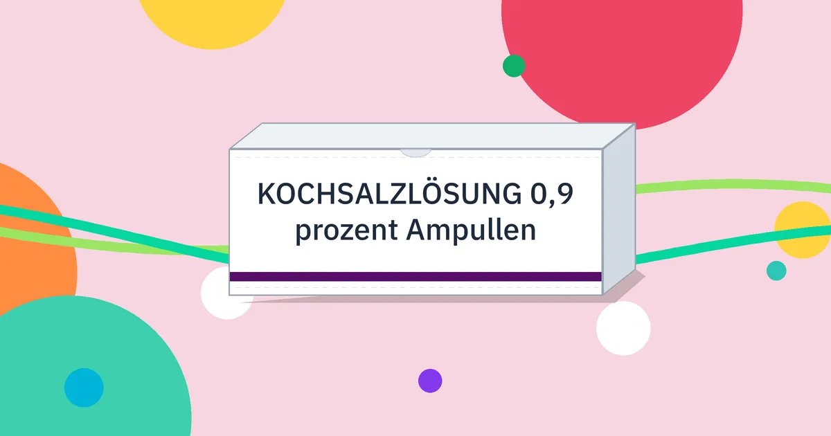 Symbolbild: Packung mit der Aufschrift KOCHSALZLÖSUNG 0,9 prozent Ampullen (PZN 19649341) – Verfügbarkeit und Bezug in Apotheken in Frankfurt am Main