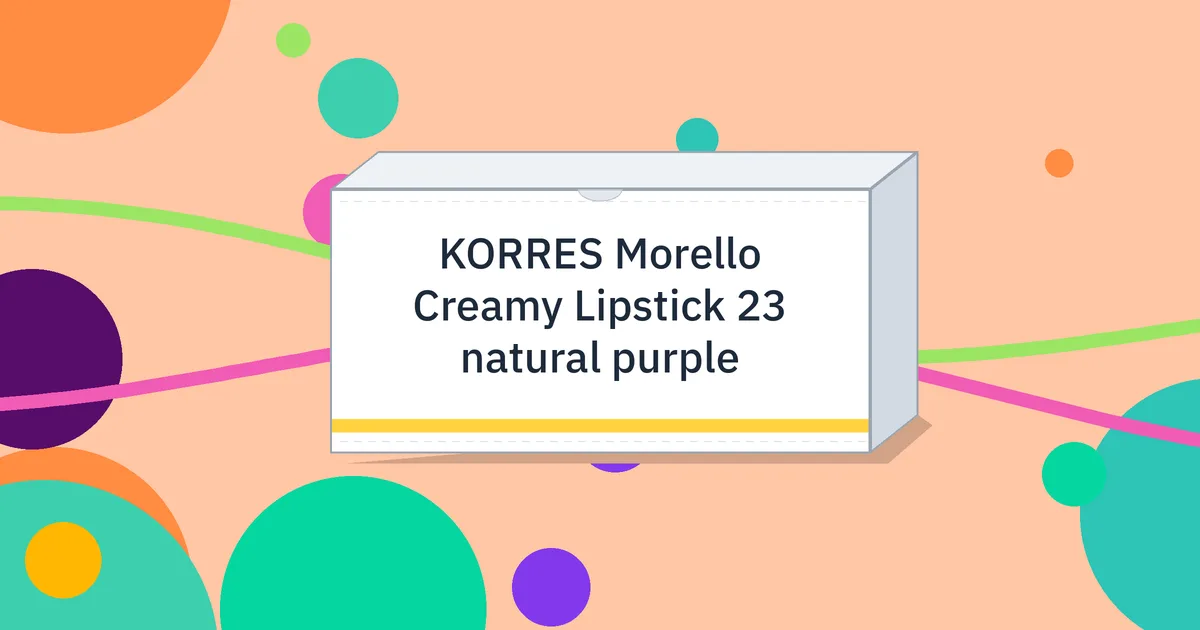 Symbolbild: Packung mit der Aufschrift KORRES Morello Creamy Lipstick 23 natural purple (PZN 12438405) – Verfügbarkeit und Bezug in Apotheken in Frankfurt am Main