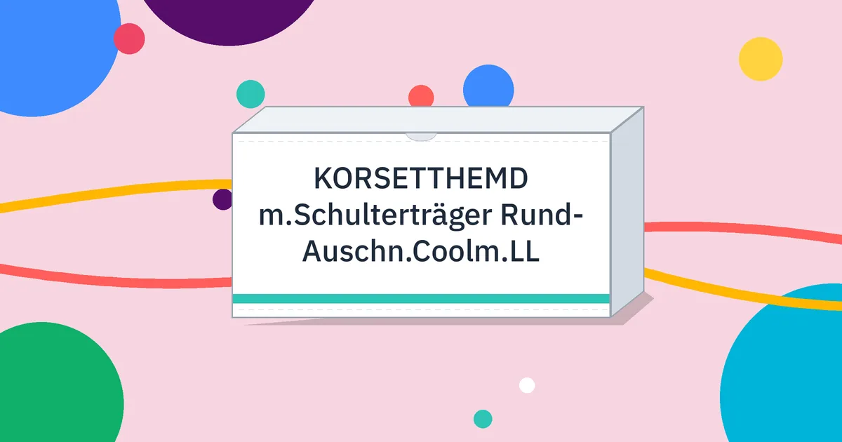Symbolbild: Packung mit der Aufschrift KORSETTHEMD m.Schulterträger Rund-Auschn.Coolm.LL (PZN 09639488) – Verfügbarkeit und Bezug in Apotheken in Frankfurt am Main