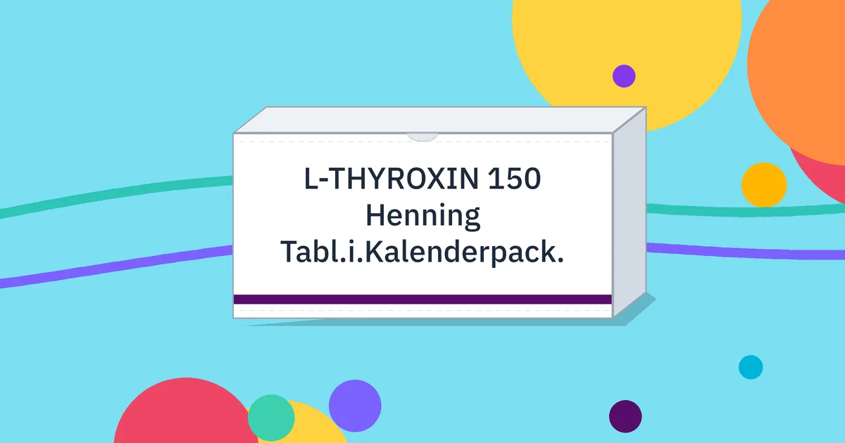 Symbolbild: Packung mit der Aufschrift L-THYROXIN 150 Henning Tabl.i.Kalenderpack. (PZN 00300469) – Verfügbarkeit und Bezug in Apotheken in Frankfurt am Main