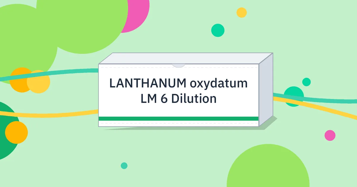 Symbolbild: Packung mit der Aufschrift LANTHANUM oxydatum LM 6 Dilution (PZN 13522125) – Verfügbarkeit und Bezug in Apotheken in Frankfurt am Main