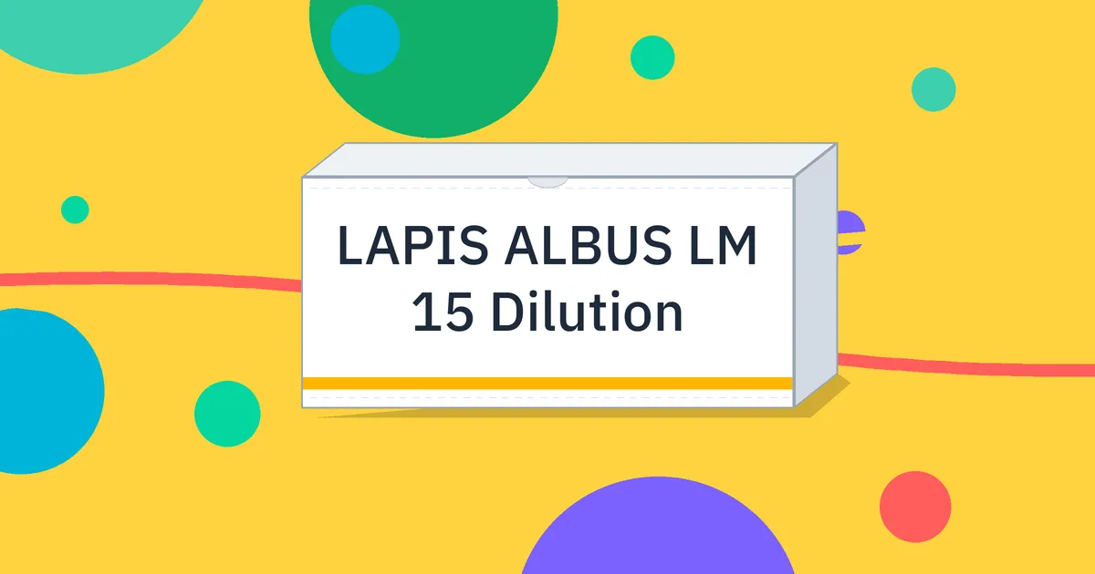 Symbolbild: Packung mit der Aufschrift LAPIS ALBUS LM 15 Dilution (PZN 13523188) – Verfügbarkeit und Bezug in Apotheken in Frankfurt am Main