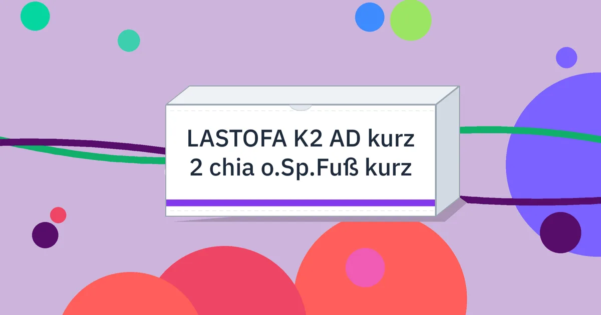 Symbolbild: Packung mit der Aufschrift LASTOFA K2 AD kurz 2 chia o.Sp.Fuß kurz (PZN 13799789) – Verfügbarkeit und Bezug in Apotheken in Frankfurt am Main