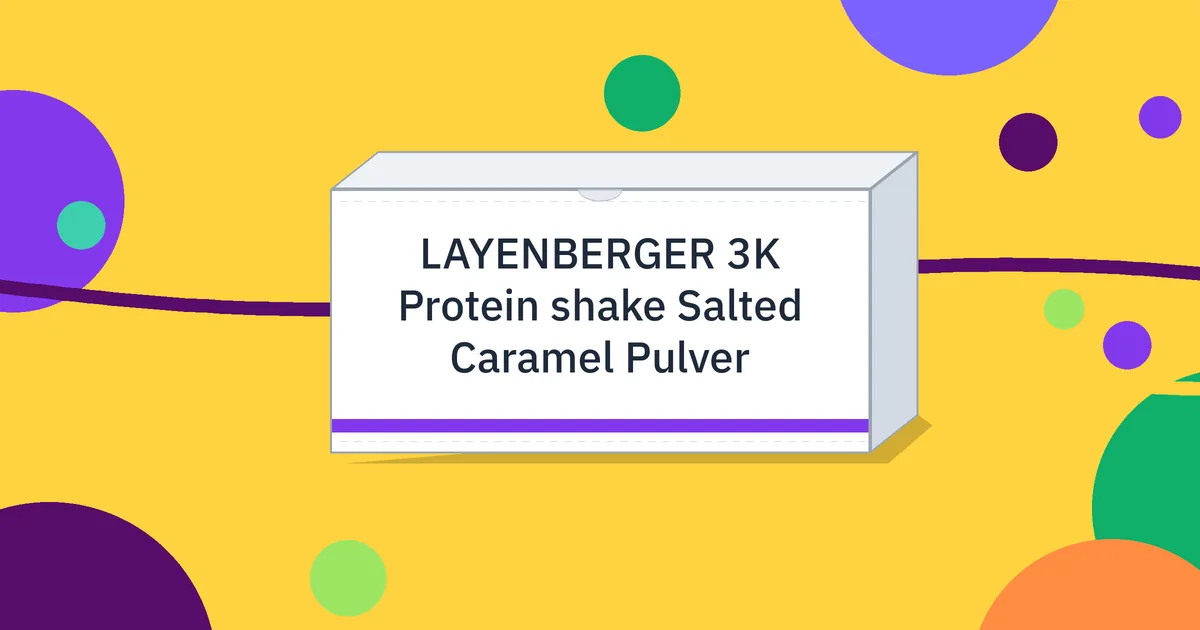 Symbolbild: Packung mit der Aufschrift LAYENBERGER 3K Protein shake Salted Caramel Pulver (PZN 18163903) – Verfügbarkeit und Bezug in Apotheken in Frankfurt am Main