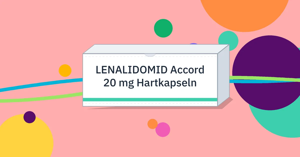 Symbolbild: Packung mit der Aufschrift LENALIDOMID Accord 20 mg Hartkapseln (PZN 17270962) – Verfügbarkeit und Bezug in Apotheken in Frankfurt am Main