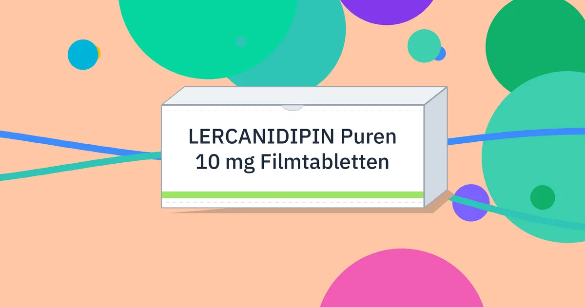 Symbolbild: Packung mit der Aufschrift LERCANIDIPIN Puren 10 mg Filmtabletten (PZN 15305828) – Verfügbarkeit und Bezug in Apotheken in Frankfurt am Main