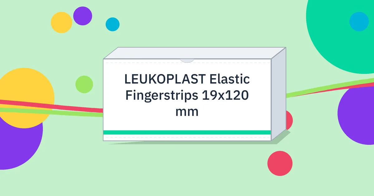 Symbolbild: Packung mit der Aufschrift LEUKOPLAST Elastic Fingerstrips 19x120 mm (PZN 14061904) – Verfügbarkeit und Bezug in Apotheken in Frankfurt am Main