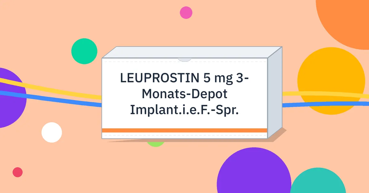 Symbolbild: Packung mit der Aufschrift LEUPROSTIN 5 mg 3-Monats-Depot Implant.i.e.F.-Spr. (PZN 19694086) – Verfügbarkeit und Bezug in Apotheken in Frankfurt am Main