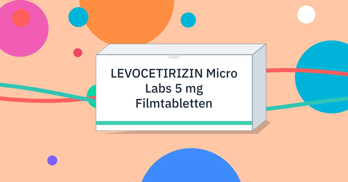 Symbolbild: Packung mit der Aufschrift LEVOCETIRIZIN Micro Labs 5 mg Filmtabletten (PZN 16821029) – Verfügbarkeit und Bezug in Apotheken in Frankfurt am Main