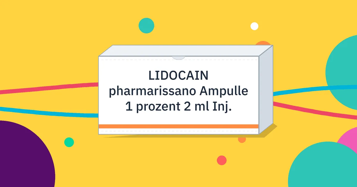 Symbolbild: Packung mit der Aufschrift LIDOCAIN pharmarissano Ampulle 1 prozent 2 ml Inj. (PZN 16816034) – Verfügbarkeit und Bezug in Apotheken in Frankfurt am Main