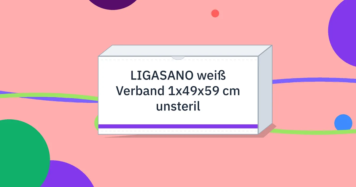 Symbolbild: Packung mit der Aufschrift LIGASANO weiß Verband 1x49x59 cm unsteril (PZN 20171873) – Verfügbarkeit und Bezug in Apotheken in Frankfurt am Main