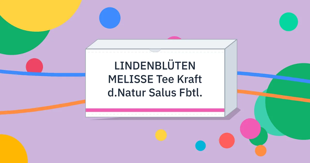 Symbolbild: Packung mit der Aufschrift LINDENBLÜTEN MELISSE Tee Kraft d.Natur Salus Fbtl. (PZN 07583743) – Verfügbarkeit und Bezug in Apotheken in Frankfurt am Main