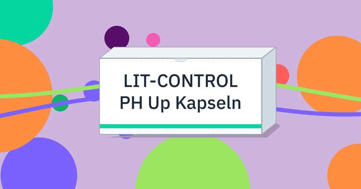Symbolbild: Packung mit der Aufschrift LIT-CONTROL PH Up Kapseln (PZN 19130188) – Verfügbarkeit und Bezug in Apotheken in Frankfurt am Main