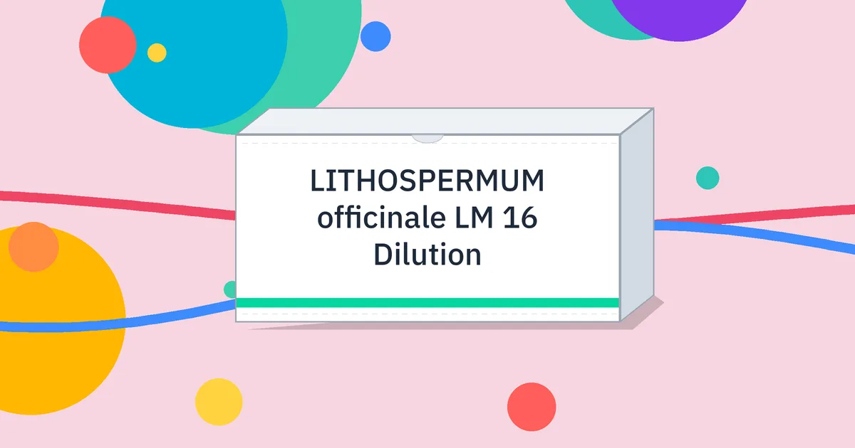 Symbolbild: Packung mit der Aufschrift LITHOSPERMUM officinale LM 16 Dilution (PZN 13532075) – Verfügbarkeit und Bezug in Apotheken in Frankfurt am Main
