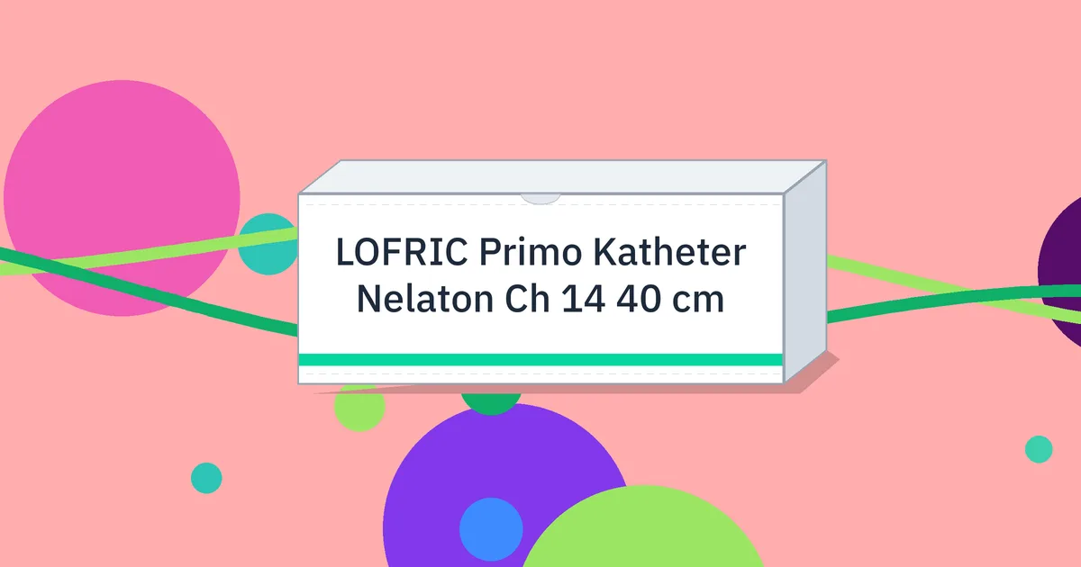 Symbolbild: Packung mit der Aufschrift LOFRIC Primo Katheter Nelaton Ch 14 40 cm (PZN 16672428) – Verfügbarkeit und Bezug in Apotheken in Frankfurt am Main