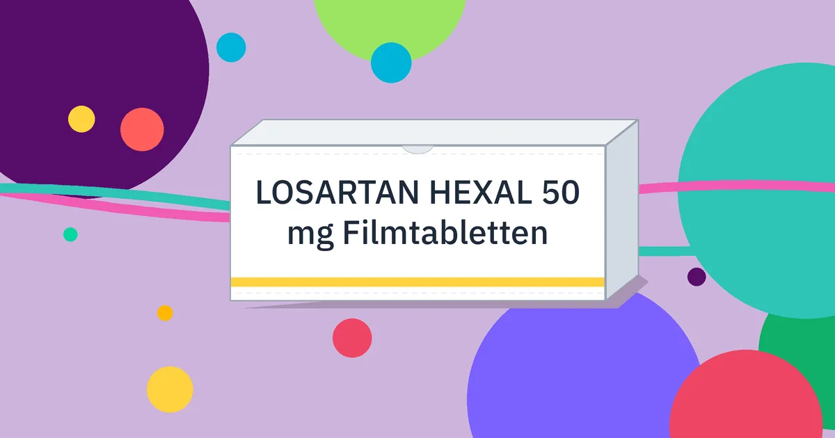 Symbolbild: Packung mit der Aufschrift LOSARTAN HEXAL 50 mg Filmtabletten (PZN 03215876) – Verfügbarkeit und Bezug in Apotheken in Frankfurt am Main