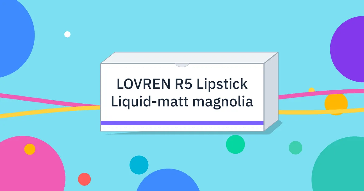 Symbolbild: Packung mit der Aufschrift LOVREN R5 Lipstick Liquid-matt magnolia (PZN 20030871) – Verfügbarkeit und Bezug in Apotheken in Frankfurt am Main