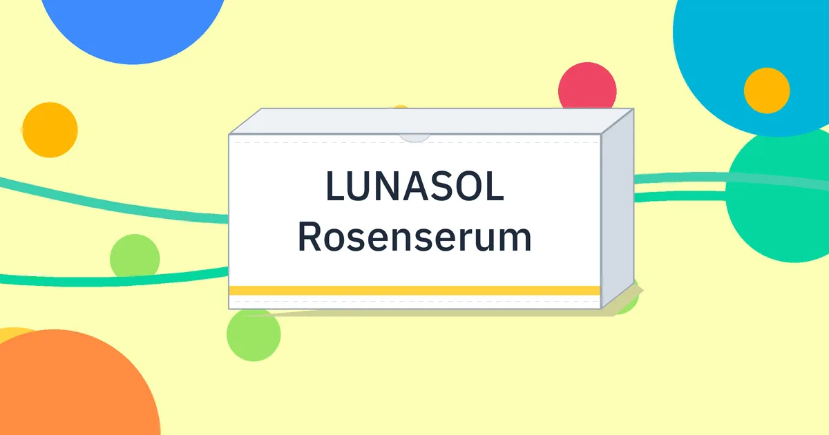 Symbolbild: Packung mit der Aufschrift LUNASOL Rosenserum (PZN 19755126) – Verfügbarkeit und Bezug in Apotheken in Frankfurt am Main