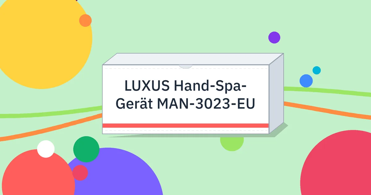 Symbolbild: Packung mit der Aufschrift LUXUS Hand-Spa-Gerät MAN-3023-EU (PZN 09917846) – Verfügbarkeit und Bezug in Apotheken in Frankfurt am Main