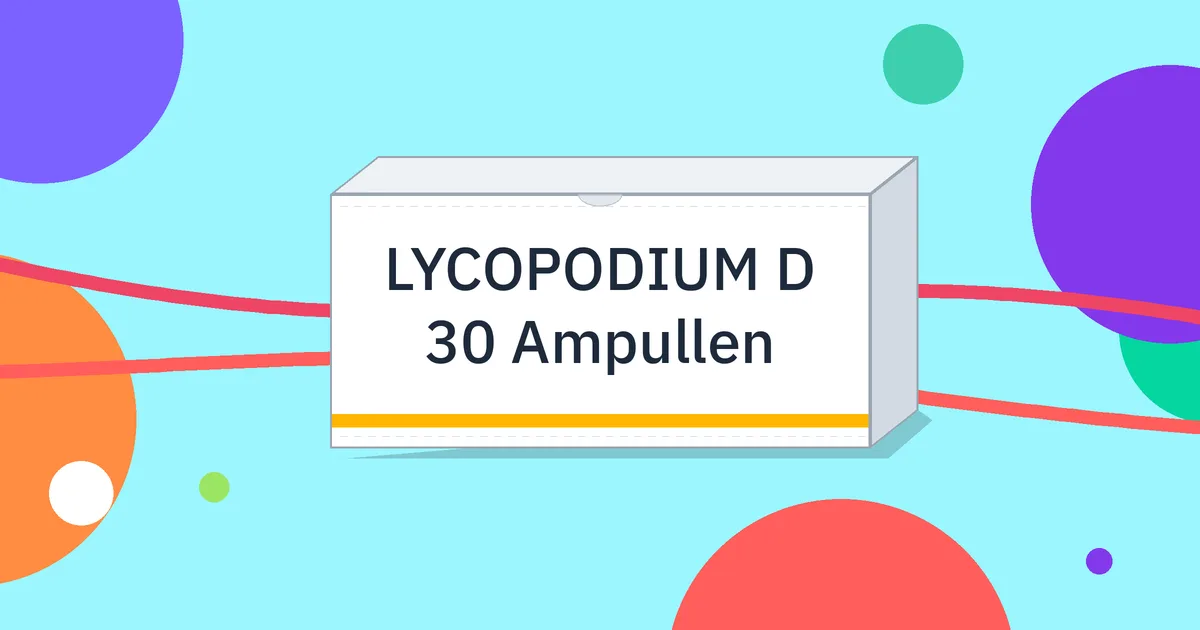 Symbolbild: Packung mit der Aufschrift LYCOPODIUM D 30 Ampullen (PZN 11707091) – Verfügbarkeit und Bezug in Apotheken in Frankfurt am Main