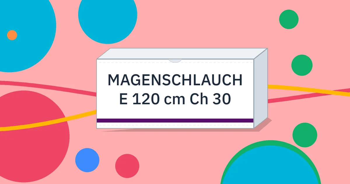 Symbolbild: Packung mit der Aufschrift MAGENSCHLAUCH E 120 cm Ch 30 (PZN 02442268) – Verfügbarkeit und Bezug in Apotheken in Frankfurt am Main