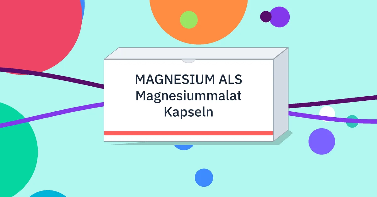 Symbolbild: Packung mit der Aufschrift MAGNESIUM ALS Magnesiummalat Kapseln (PZN 18839861) – Verfügbarkeit und Bezug in Apotheken in Frankfurt am Main