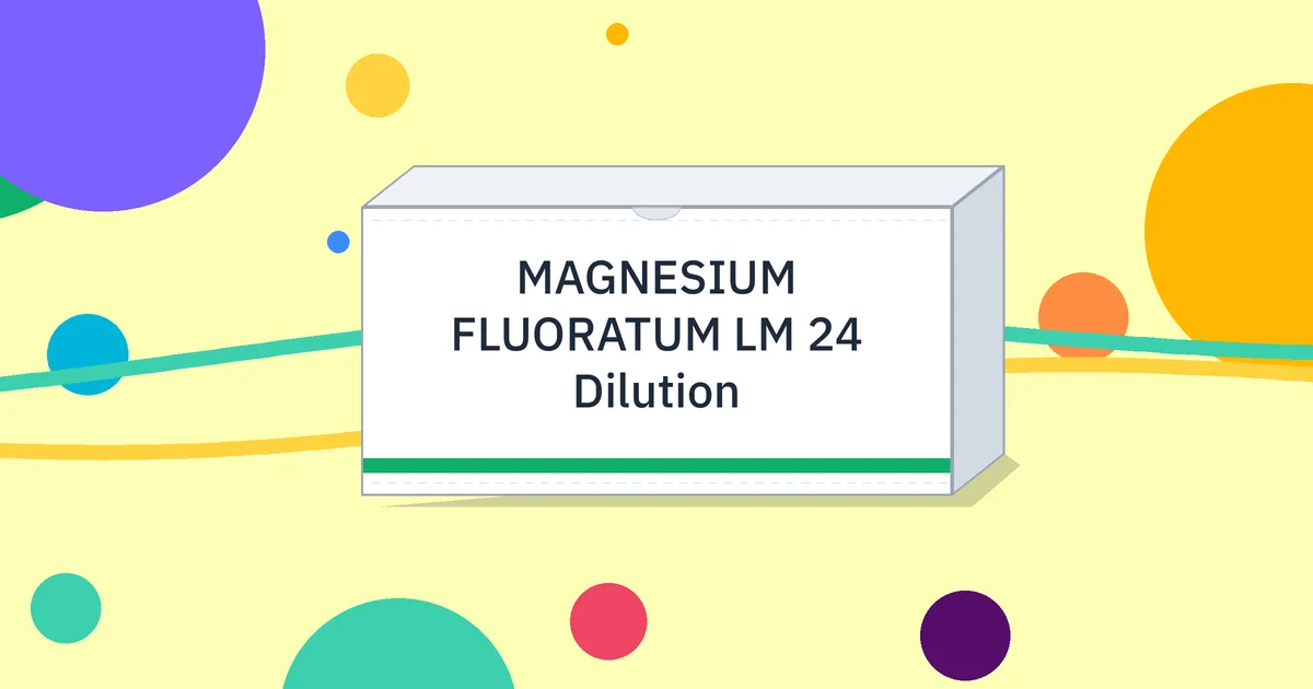 Symbolbild: Packung mit der Aufschrift MAGNESIUM FLUORATUM LM 24 Dilution (PZN 12937605) – Verfügbarkeit und Bezug in Apotheken in Frankfurt am Main