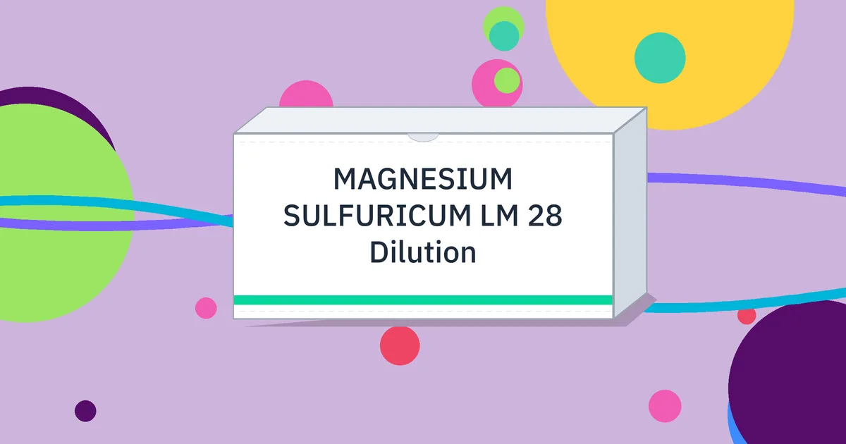 Symbolbild: Packung mit der Aufschrift MAGNESIUM SULFURICUM LM 28 Dilution (PZN 12940228) – Verfügbarkeit und Bezug in Apotheken in Frankfurt am Main