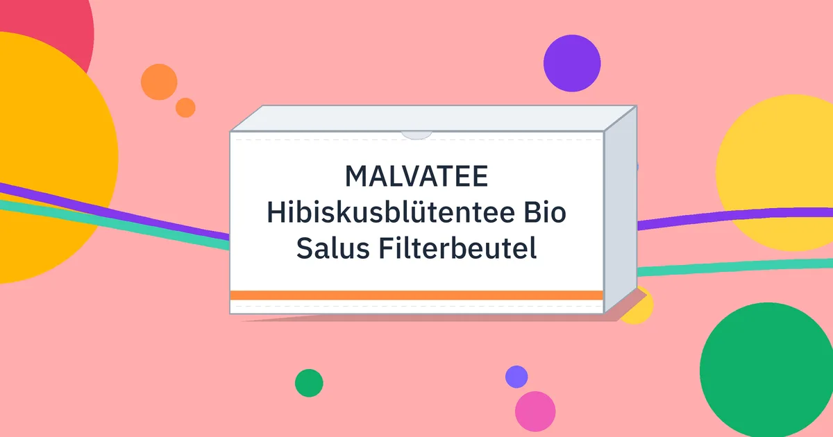 Symbolbild: Packung mit der Aufschrift MALVATEE Hibiskusblütentee Bio Salus Filterbeutel (PZN 09002377) – Verfügbarkeit und Bezug in Apotheken in Frankfurt am Main