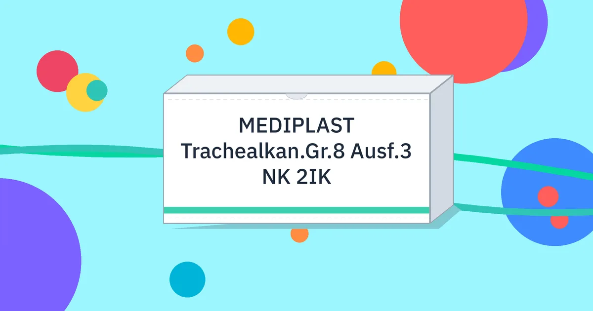 Symbolbild: Packung mit der Aufschrift MEDIPLAST Trachealkan.Gr.8 Ausf.3 NK 2IK (PZN 04525975) – Verfügbarkeit und Bezug in Apotheken in Frankfurt am Main