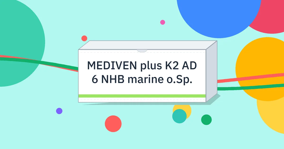 Symbolbild: Packung mit der Aufschrift MEDIVEN plus K2 AD 6 NHB marine o.Sp. (PZN 15937474) – Verfügbarkeit und Bezug in Apotheken in Frankfurt am Main