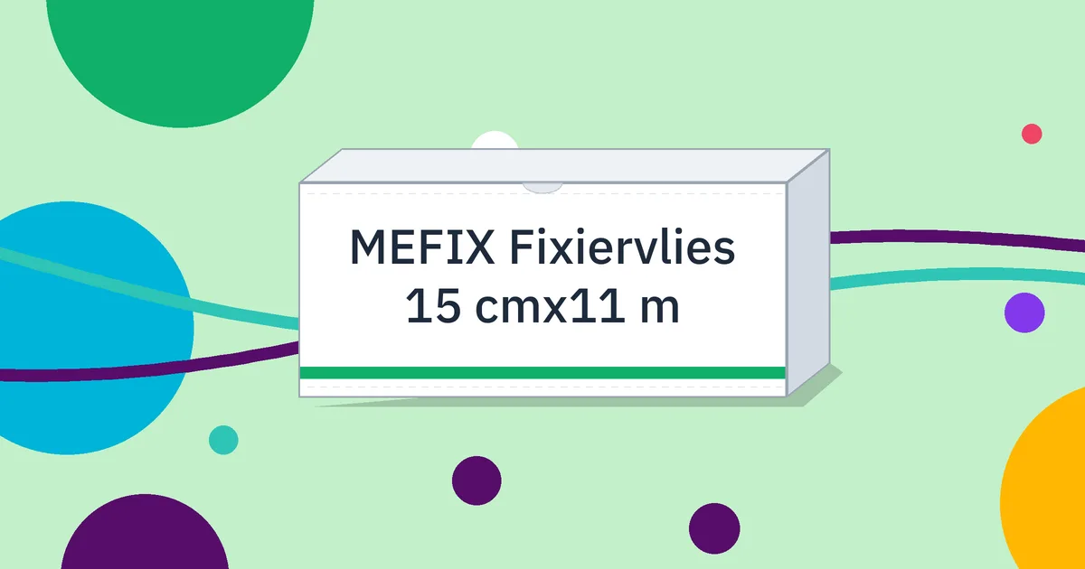 Symbolbild: Packung mit der Aufschrift MEFIX Fixiervlies 15 cmx11 m (PZN 12577130) – Verfügbarkeit und Bezug in Apotheken in Frankfurt am Main