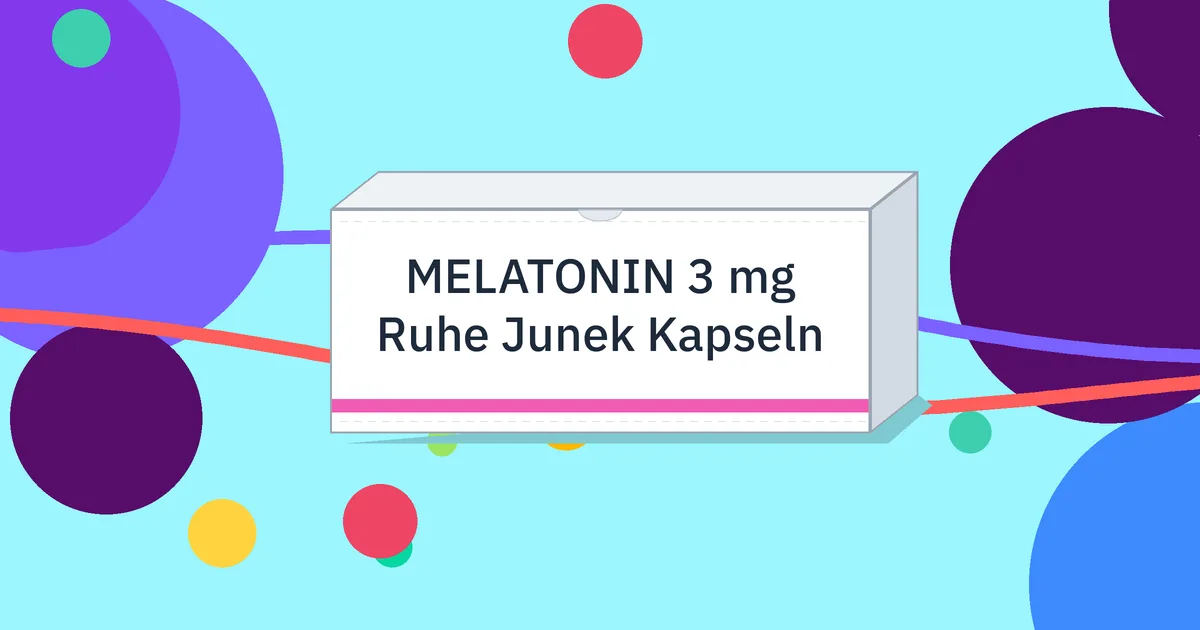 Symbolbild: Packung mit der Aufschrift MELATONIN 3 mg Ruhe Junek Kapseln (PZN 17900417) – Verfügbarkeit und Bezug in Apotheken in Frankfurt am Main
