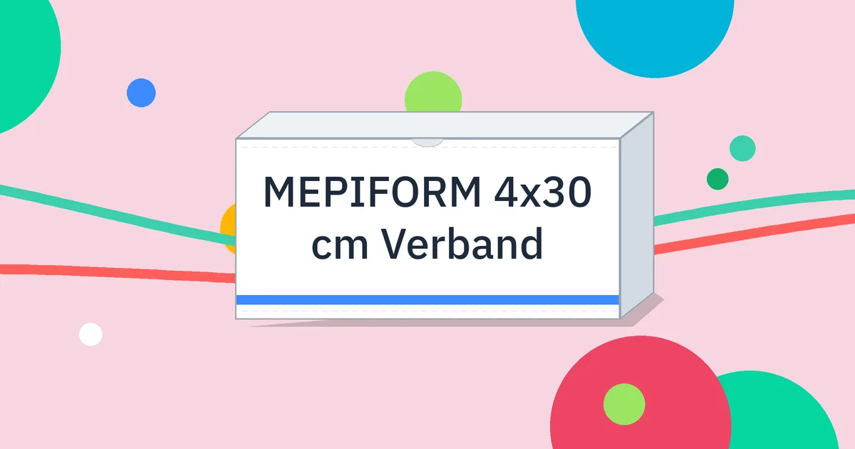 Symbolbild: Packung mit der Aufschrift MEPIFORM 4x30 cm Verband (PZN 14334147) – Verfügbarkeit und Bezug in Apotheken in Frankfurt am Main