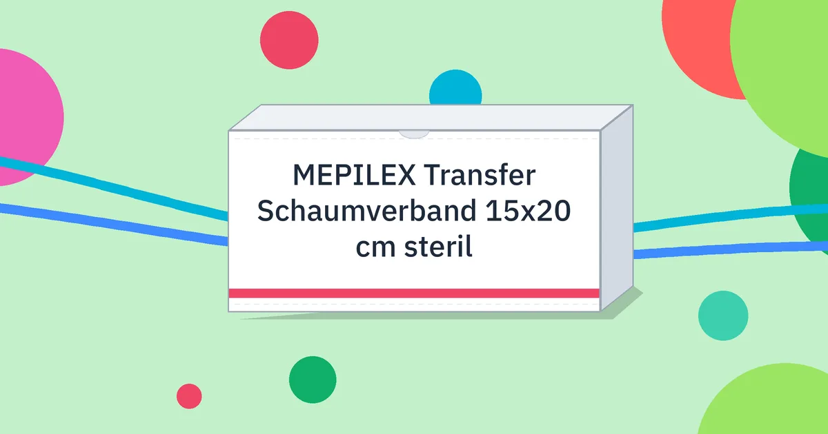 Symbolbild: Packung mit der Aufschrift MEPILEX Transfer Schaumverband 15x20 cm steril (PZN 17832851) – Verfügbarkeit und Bezug in Apotheken in Frankfurt am Main