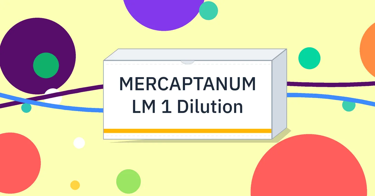 Symbolbild: Packung mit der Aufschrift MERCAPTANUM LM 1 Dilution (PZN 13605489) – Verfügbarkeit und Bezug in Apotheken in Frankfurt am Main