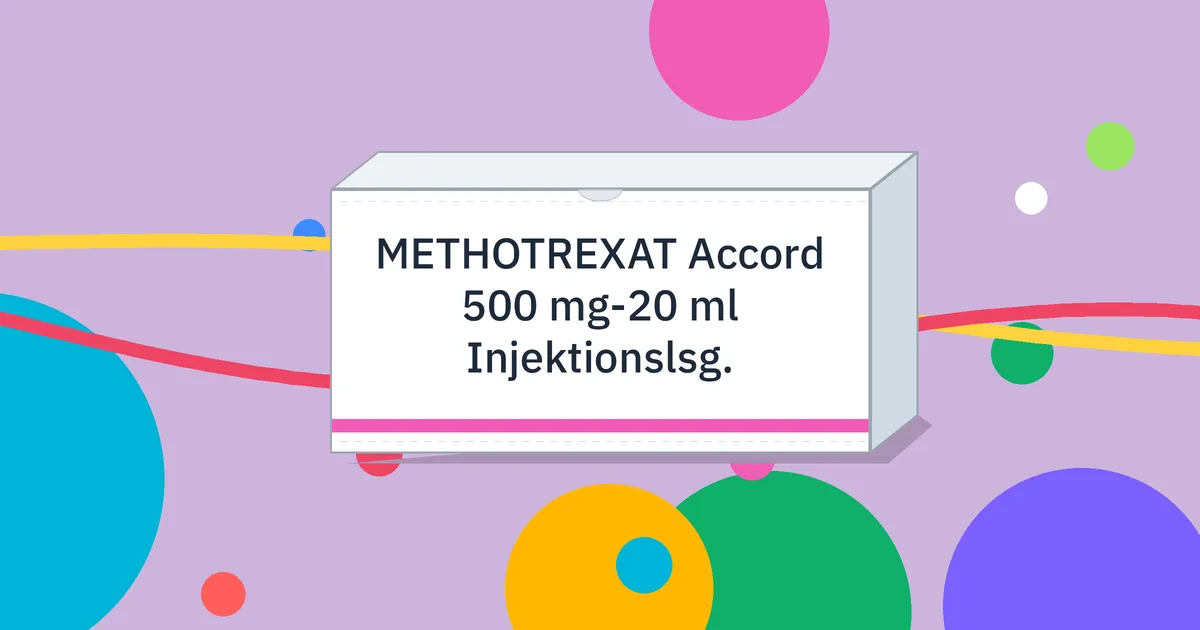 Symbolbild: Packung mit der Aufschrift METHOTREXAT Accord 500 mg-20 ml Injektionslsg. (PZN 10048284) – Verfügbarkeit und Bezug in Apotheken in Frankfurt am Main