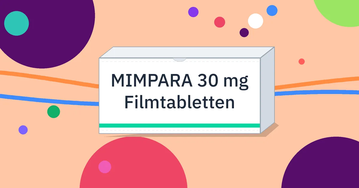 Symbolbild: Packung mit der Aufschrift MIMPARA 30 mg Filmtabletten (PZN 18032822) – Verfügbarkeit und Bezug in Apotheken in Frankfurt am Main