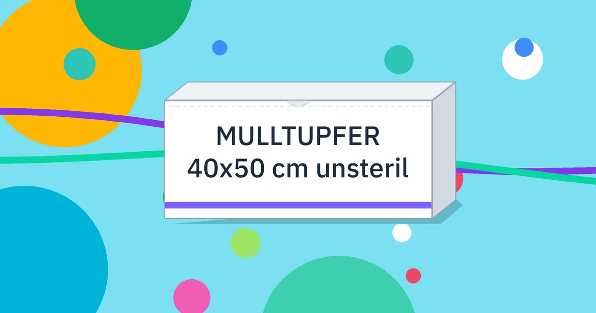 Symbolbild: Packung mit der Aufschrift MULLTUPFER 40x50 cm unsteril (PZN 00120075) – Verfügbarkeit und Bezug in Apotheken in Frankfurt am Main