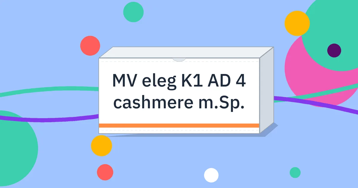 Symbolbild: Packung mit der Aufschrift MV eleg K1 AD 4 cashmere m.Sp. (PZN 14651652) – Verfügbarkeit und Bezug in Apotheken in Frankfurt am Main