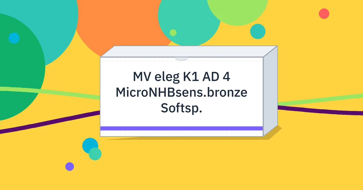 Symbolbild: Packung mit der Aufschrift MV eleg K1 AD 4 MicroNHBsens.bronze Softsp. (PZN 15669826) – Verfügbarkeit und Bezug in Apotheken in Frankfurt am Main