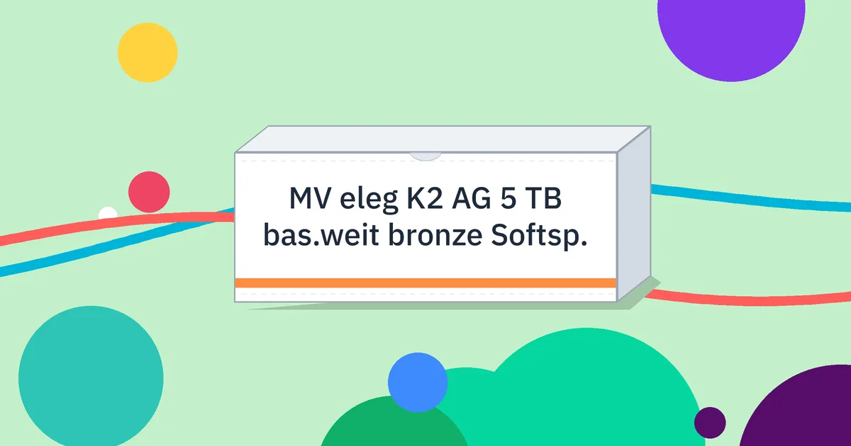 Symbolbild: Packung mit der Aufschrift MV eleg K2 AG 5 TB bas.weit bronze Softsp. (PZN 14719982) – Verfügbarkeit und Bezug in Apotheken in Frankfurt am Main