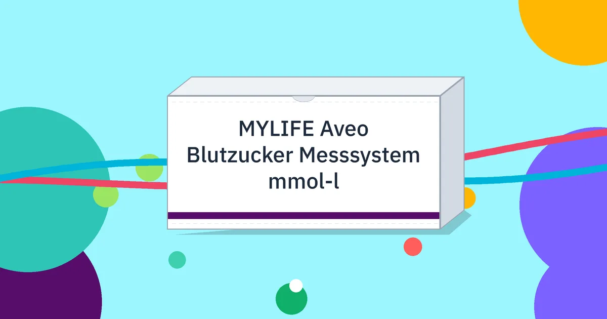 Symbolbild: Packung mit der Aufschrift MYLIFE Aveo Blutzucker Messsystem mmol-l (PZN 16198599) – Verfügbarkeit und Bezug in Apotheken in Frankfurt am Main