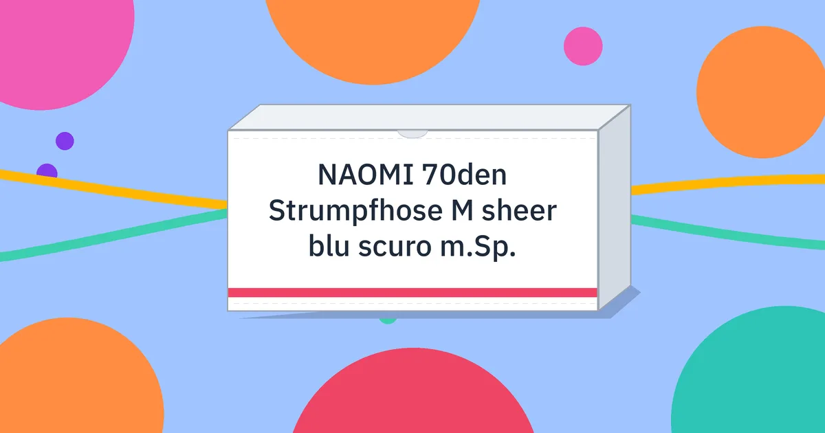 Symbolbild: Packung mit der Aufschrift NAOMI 70den Strumpfhose M sheer blu scuro m.Sp. (PZN 16179337) – Verfügbarkeit und Bezug in Apotheken in Frankfurt am Main
