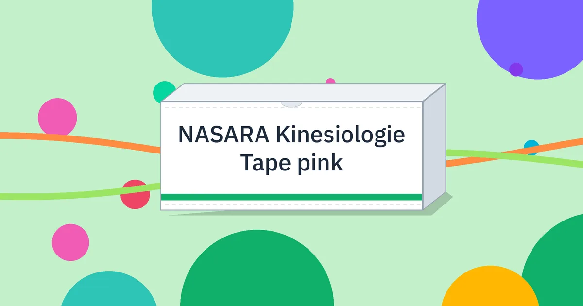 Symbolbild: Packung mit der Aufschrift NASARA Kinesiologie Tape pink (PZN 03426107) – Verfügbarkeit und Bezug in Apotheken in Frankfurt am Main